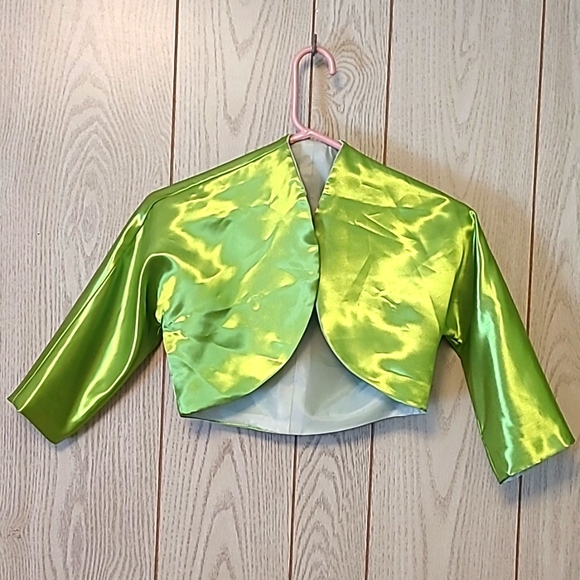 Hand Crafted | Jackets & Coats | Green Satin Bolero Jacket Shrug | Poshmark